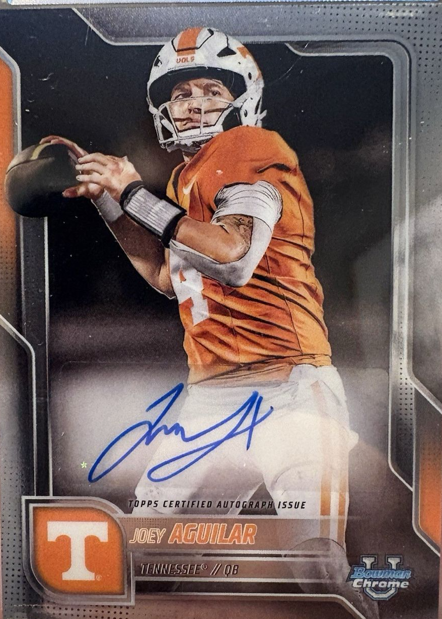 Joey Aguilar 2025 Bowman Chrome University #BCA-JOE Prospect Auto Price ...