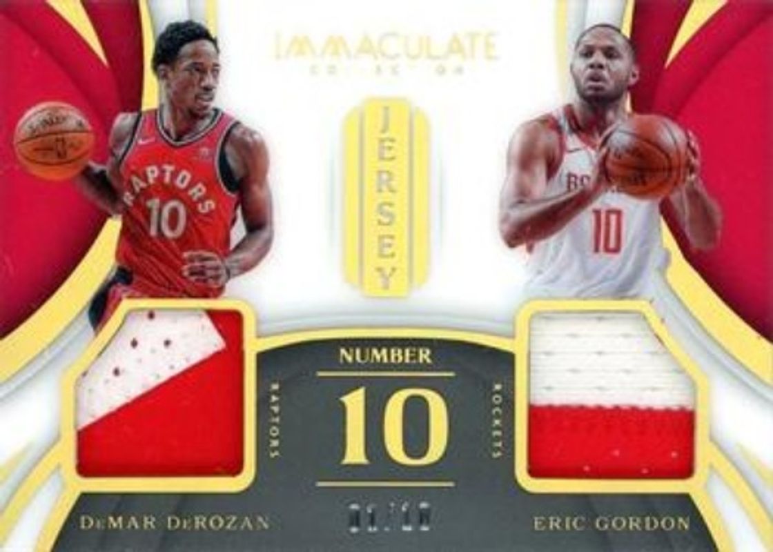 DeMar DeRozan / Eric Gordon 2017 Immaculate #DP-DE Dual Patches ...