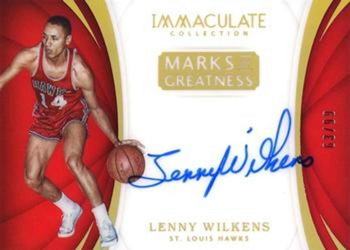 Lenny Wilkens 2017 Immaculate #MG-LWK Marks of Greatness /99 Price ...