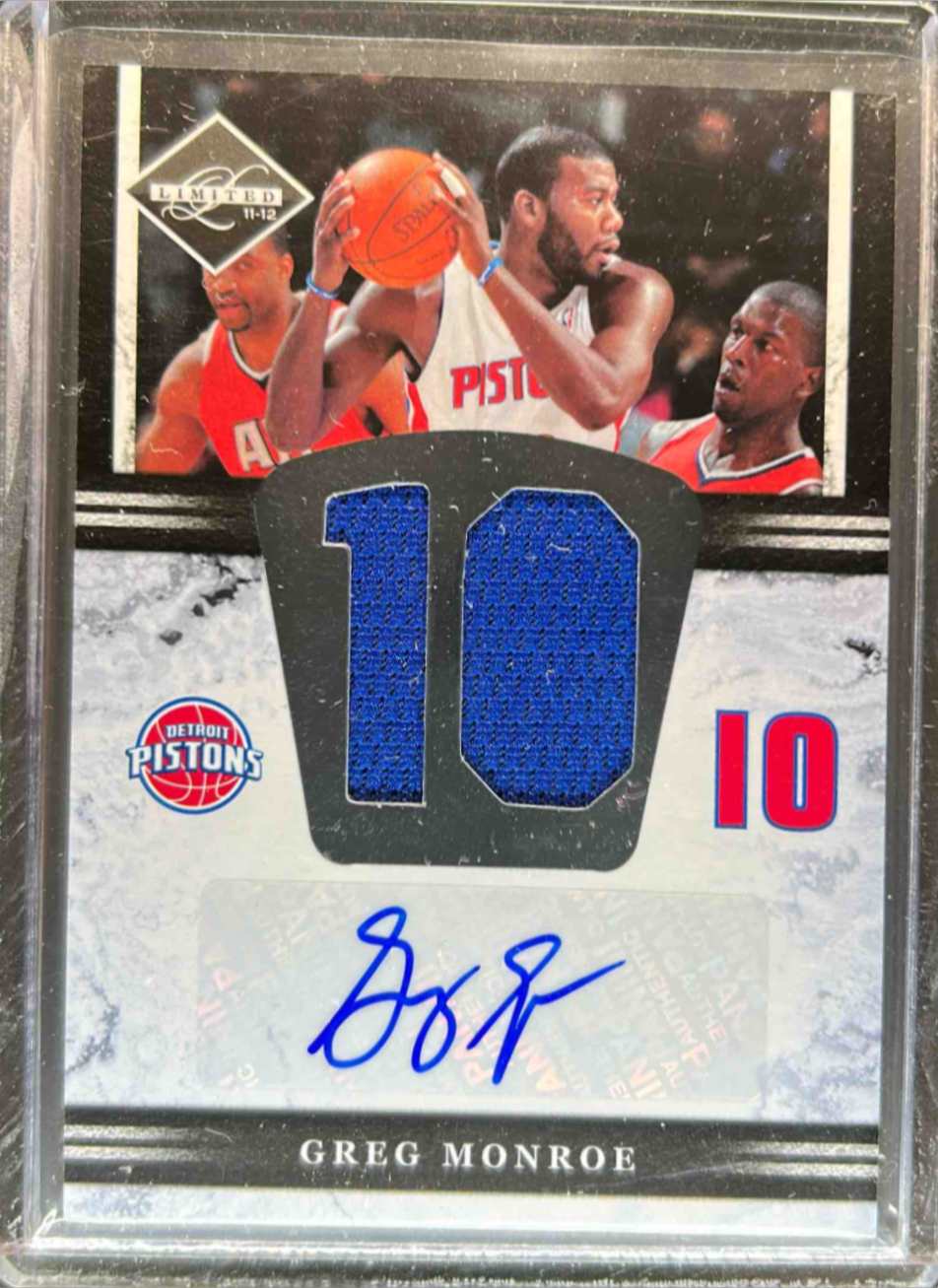 Greg Monroe 2012 Limited #11 Glass Cleaners Signatures /49 Price Guide ...