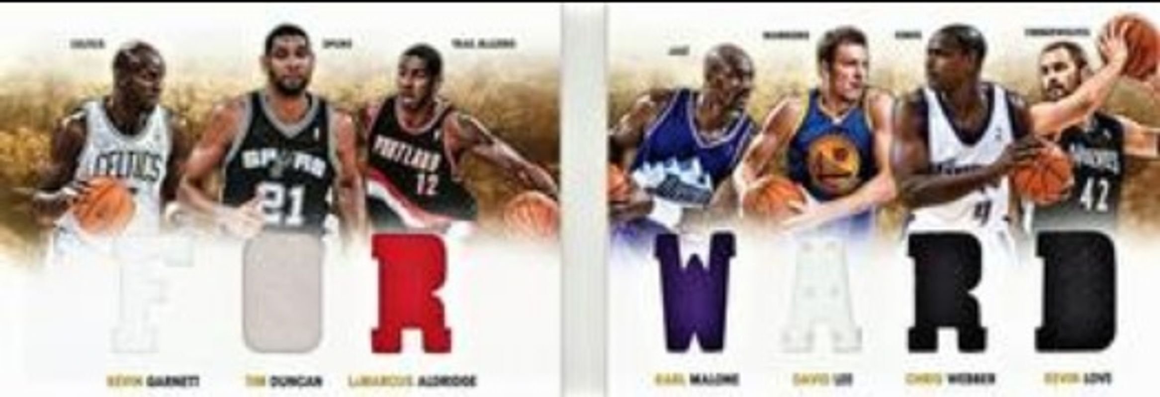 Chris Webber / David Lee / Karl Malone / Kevin Garnett / Kevin Love ...