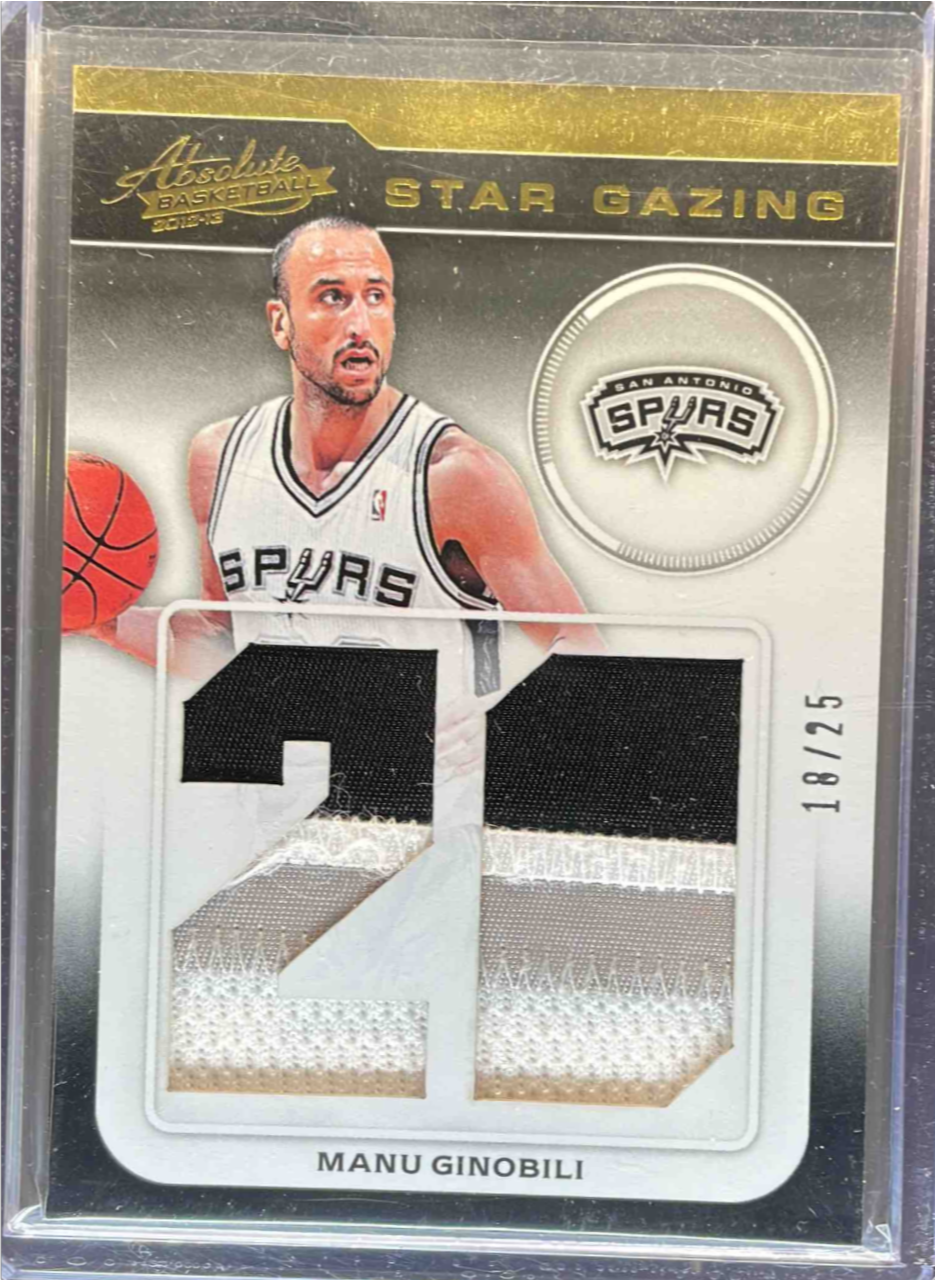 Manu Ginobili 2012 Absolute #22 Star Gazing Jersey Number Materials ...