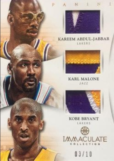 Kareem Abdul-Jabbar / Karl Malone / Kobe Bryant 2012 Immaculate #21 ...