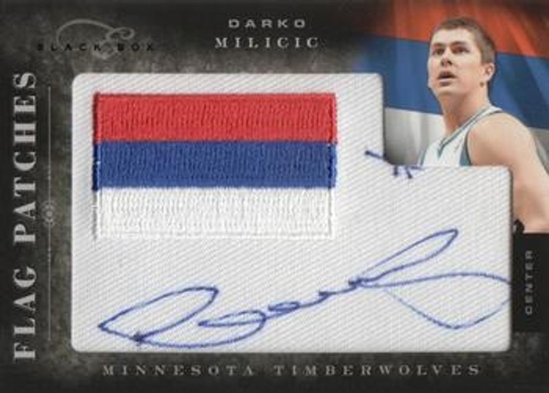 Darko Milicic 2010 Elite Black Box #24 Flag Patches Signatures /10 ...