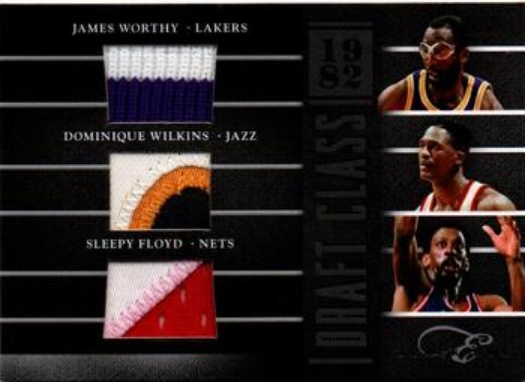Dominique Wilkins / James Worthy / Sleepy Floyd 2010 Elite Black Box #3 ...