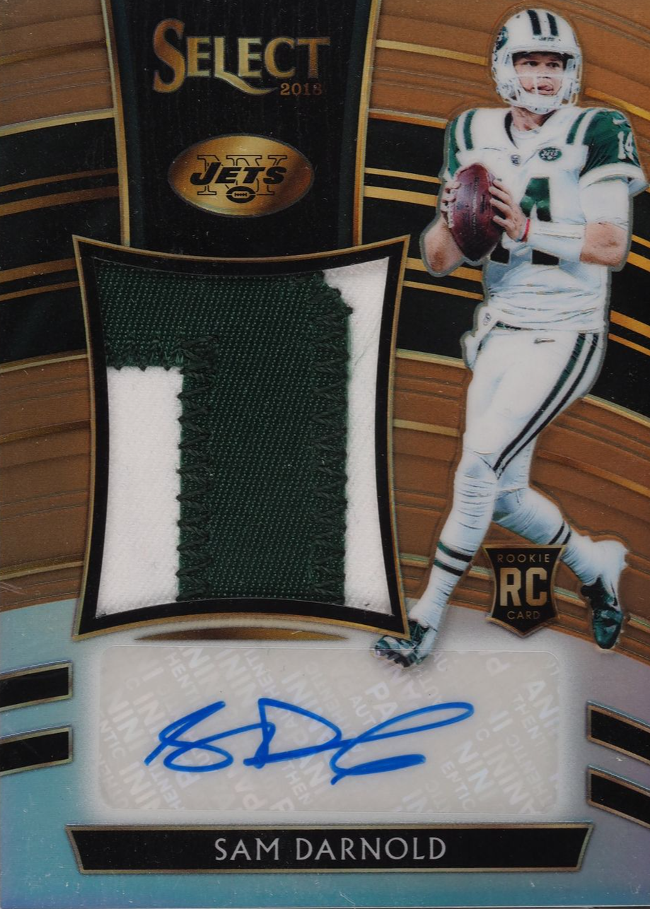 Sam Darnold 2018 Select #JM-SD Jumbo Rookie Signature Swatches - Copper ...