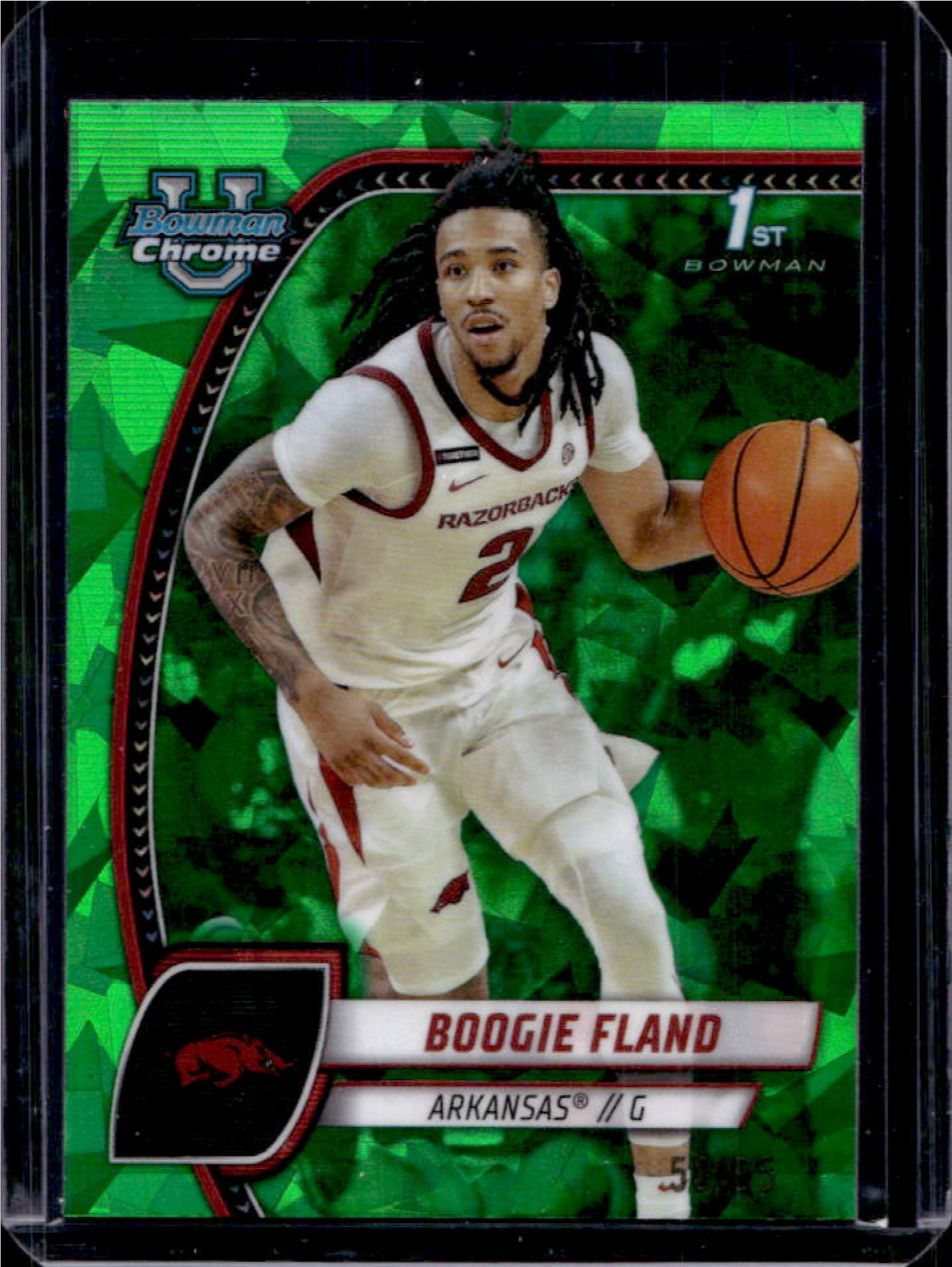 Boogie Fland 2024 Bowman Chrome University Sapphire Edition #11 Green ...