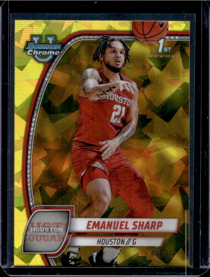 Emanuel Sharp 2024 Bowman Chrome University Sapphire Edition #23 Yellow ...