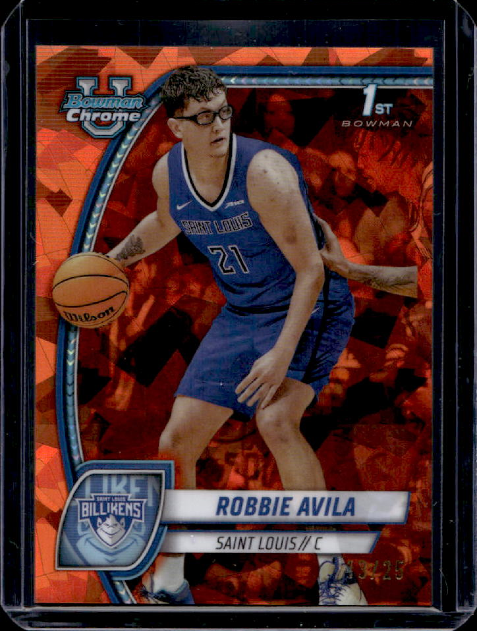 Robbie Avila 2024 Bowman Chrome University Sapphire Edition #61 Orange ...