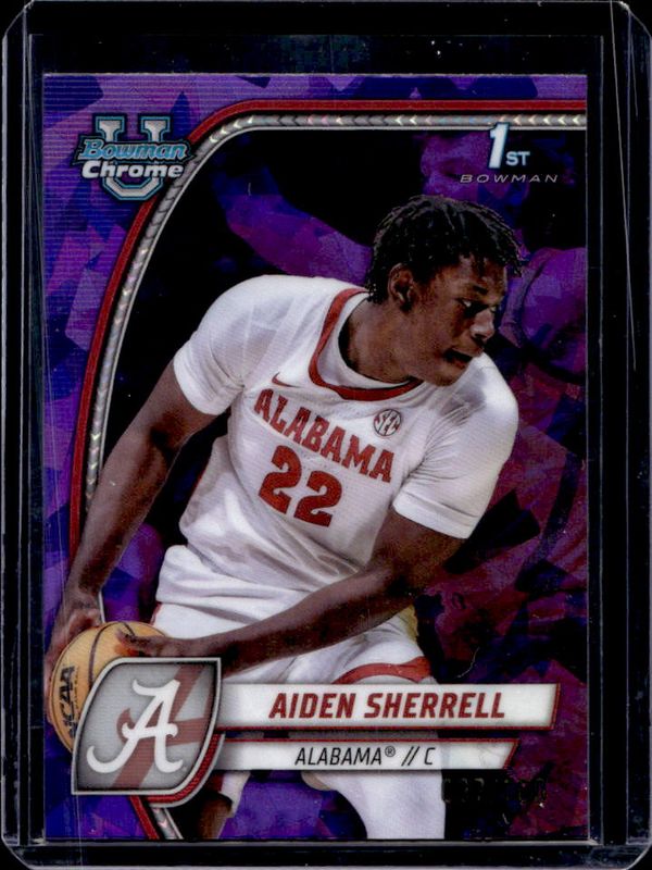 Aiden Sherrell 2024 Bowman Chrome University Sapphire Edition #3 Purple ...