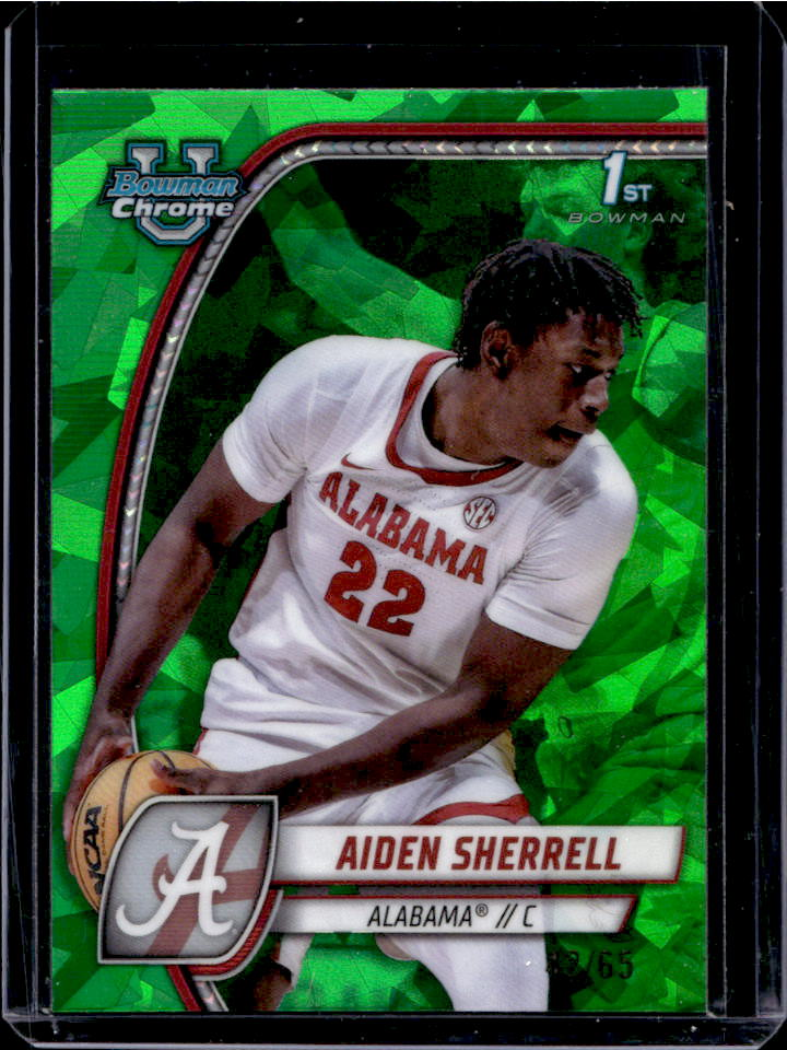 Aiden Sherrell 2024 Bowman Chrome University Sapphire Edition #3 Green Refractor /65 Price Guide ...