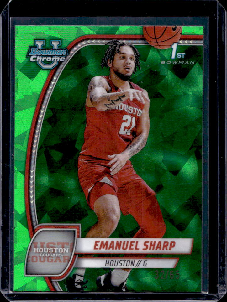 Emanuel Sharp 2024 Bowman Chrome University Sapphire Edition #23 Green ...