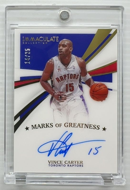 Vince Carter 2020 Immaculate #MG-VCA Marks of Greatness /49 Price Guide ...
