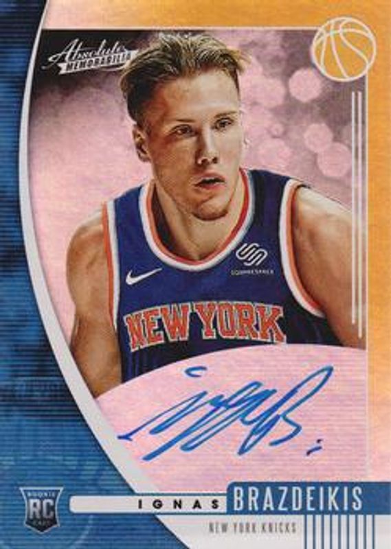 Ignas Brazdeikis 2019 Absolute Memorabilia #RA-IGB Rookie Autographs ...