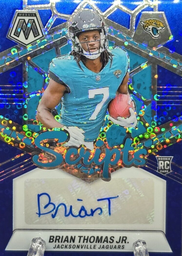 Brian Thomas Jr. 2024 Mosaic #RS-BTJ Rookie Scripts - No Huddle Blue ...