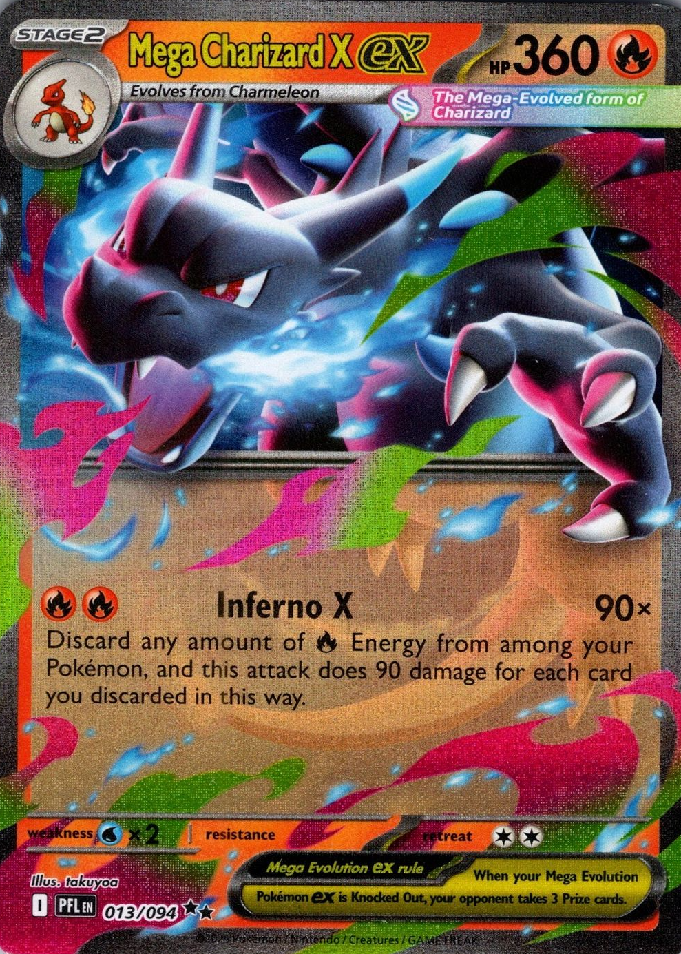 Mega Charizard X ex 2025 Mega Evolution: Phantasmal Flames #13/94 ...