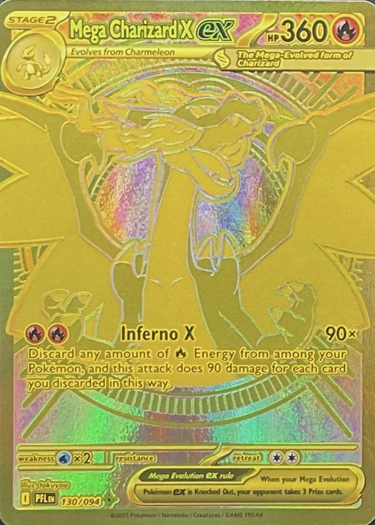 Mega Charizard X ex 2025 Mega Evolution: Phantasmal Flames #130/94 Mega ...