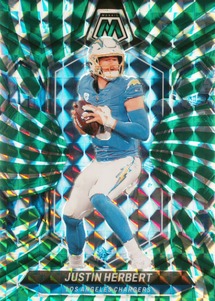 Justin Herbert 2024 Mosaic #120 Green Swirl /13 Price Guide - Sports ...