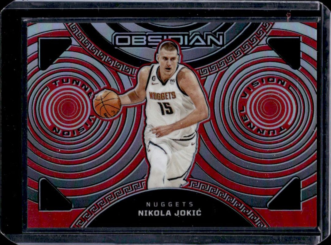 Nikola Jokic 2022 Obsidian #9 Tunnel Vision - Electric Etch Red Flood ...