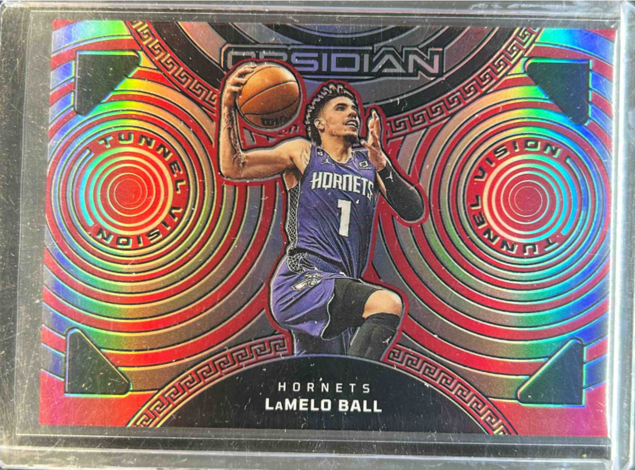LaMelo Ball 2022 Obsidian #4 Tunnel Vision - Electric Etch Red Flood ...