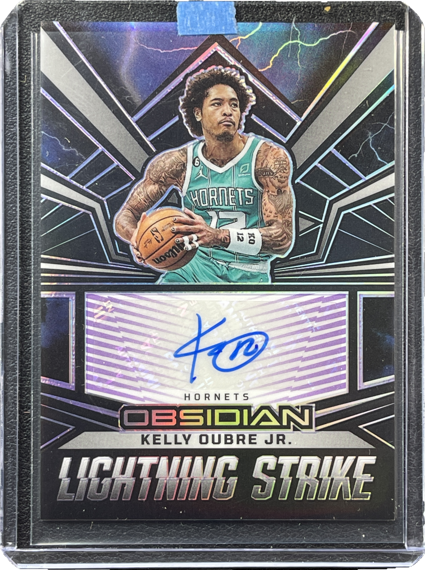 Kelly Oubre Jr. 2022 Obsidian #LS-KHC Lightning Strike Signatures - Electric Etch Purple /75 ...
