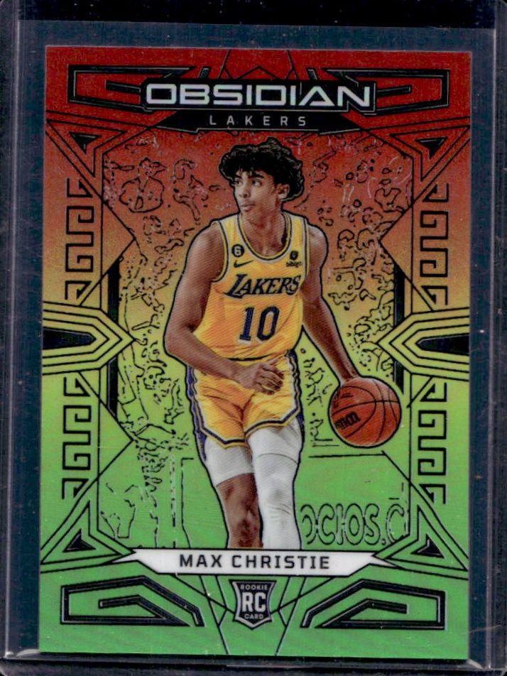 Max Christie 2022 Obsidian #196 Electric Etch Red Yellow Green Flood ...