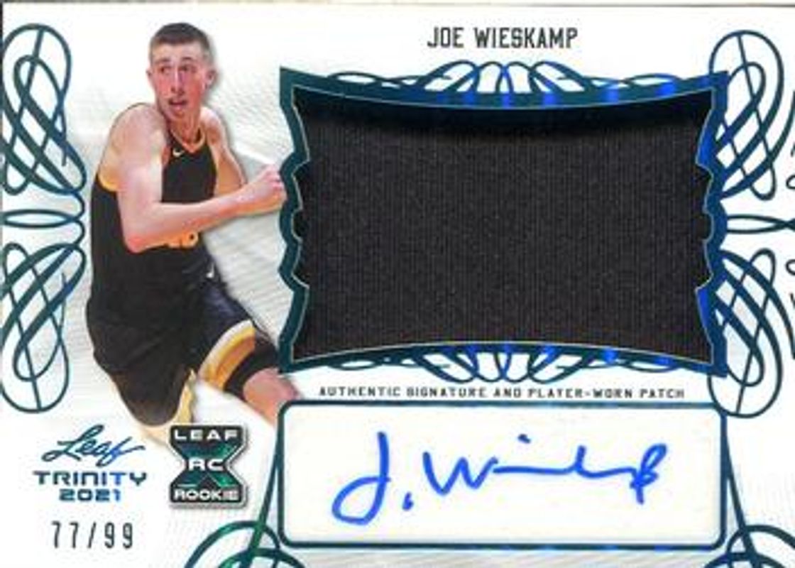 Joe Wieskamp 2022 Leaf Trinity #PA-JW1 Flashback Patch Auto - Holo Platinum /99 Price Guide ...
