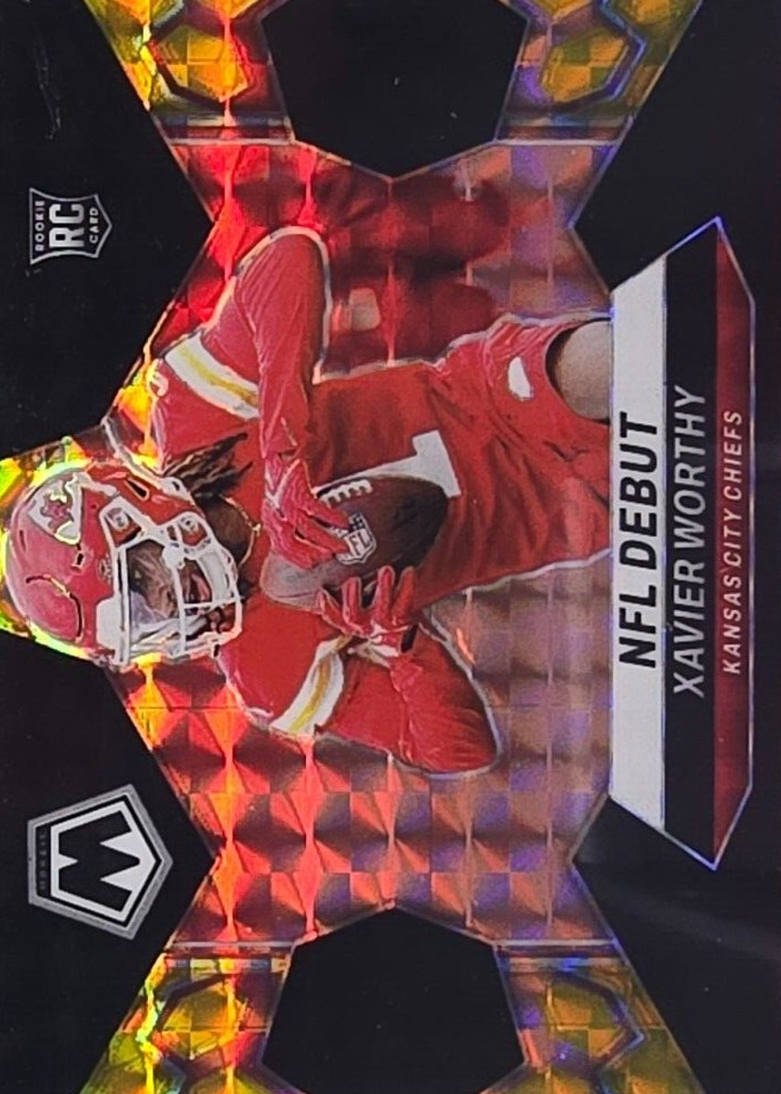 Xavier Worthy 2024 Mosaic #285 NFL Debut - Choice Black Gold /8 Price ...