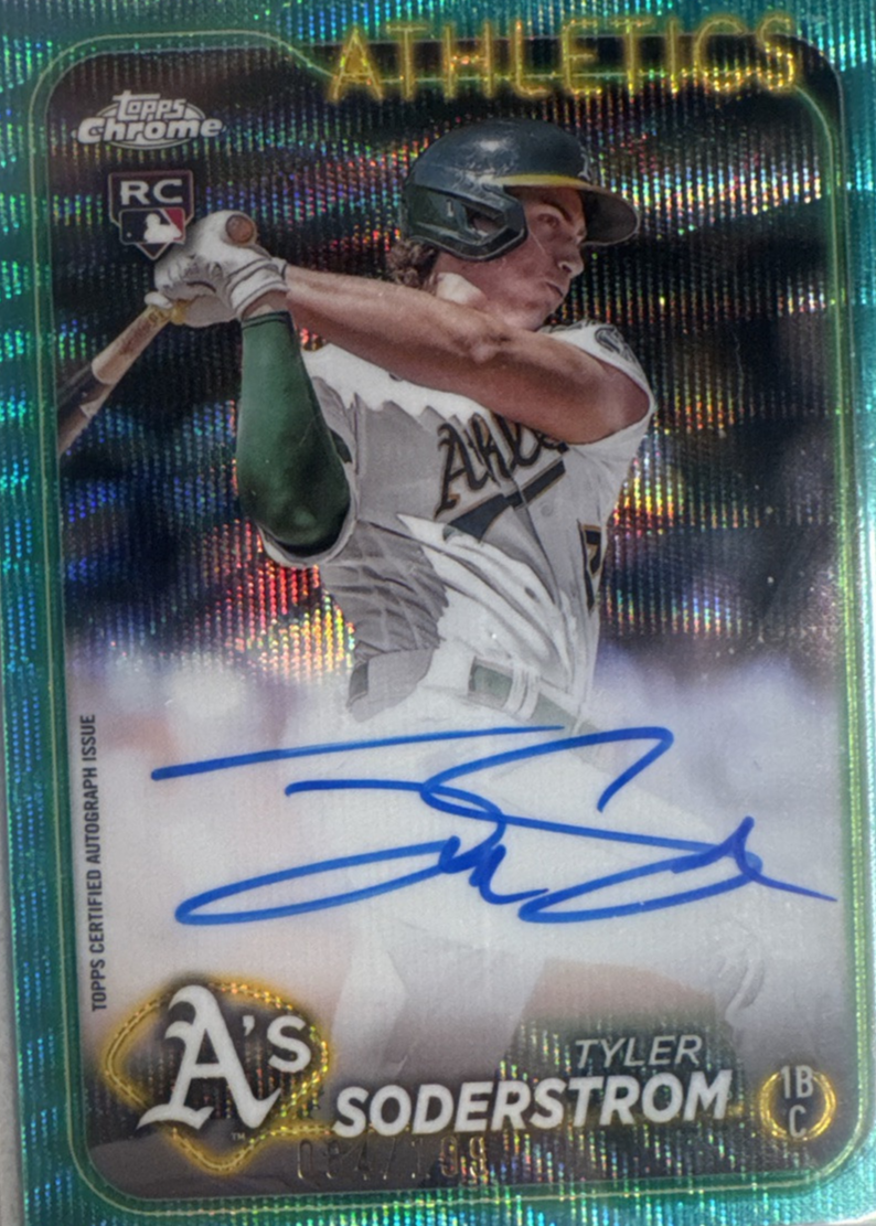 Tyler Soderstrom 2024 Topps Chrome #RA-TSO Rookie Autographs - Aqua ...