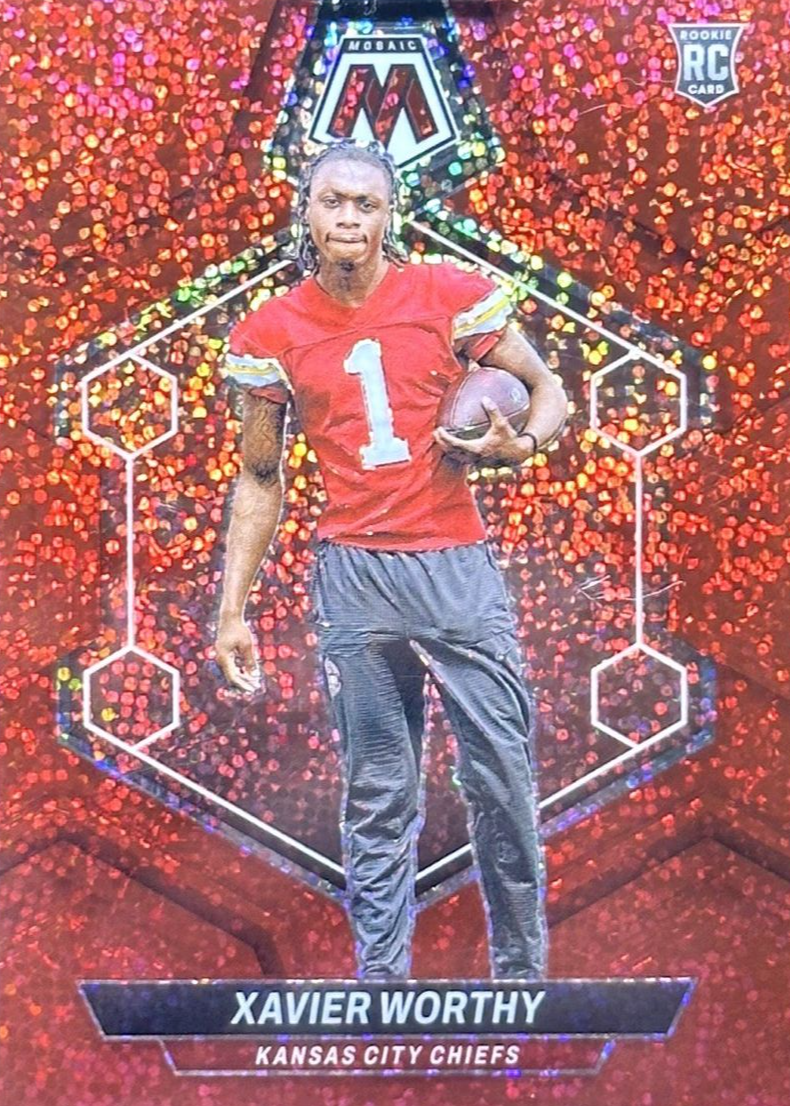 Xavier Worthy 2024 Mosaic #328 Red Sparkle /(SSP) Price Guide - Sports ...