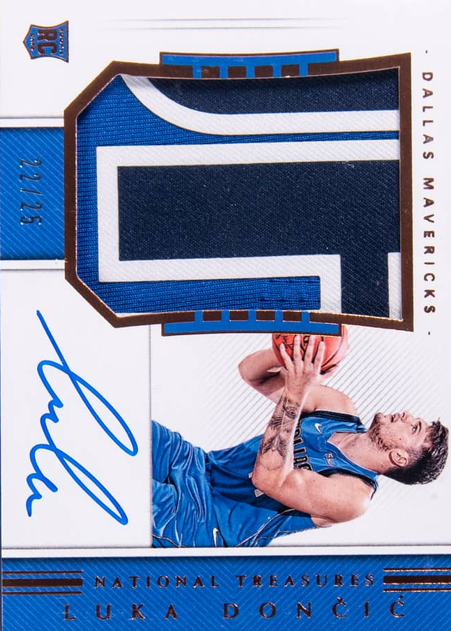 Luka Doncic 2018 National Treasures #127 Rookie Patch Auto Horizontal ...