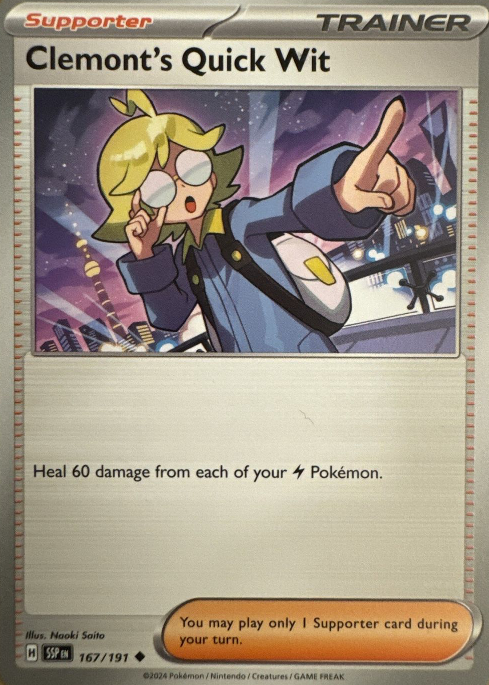 Clemont's Quick Wit 2024 Scarlet & Violet: Surging Sparks #167/191 Base Price Guide - Sports ...