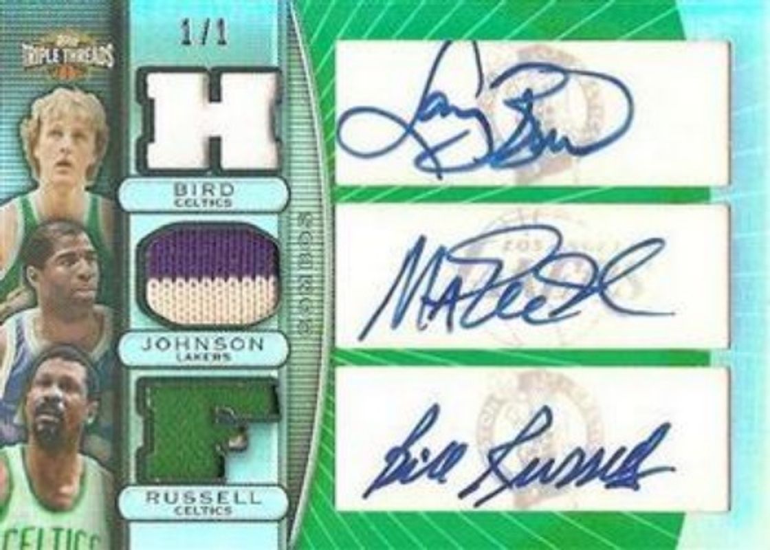 Bill Russell / Larry Bird / Magic Johnson 2007 Topps Triple Threads # ...