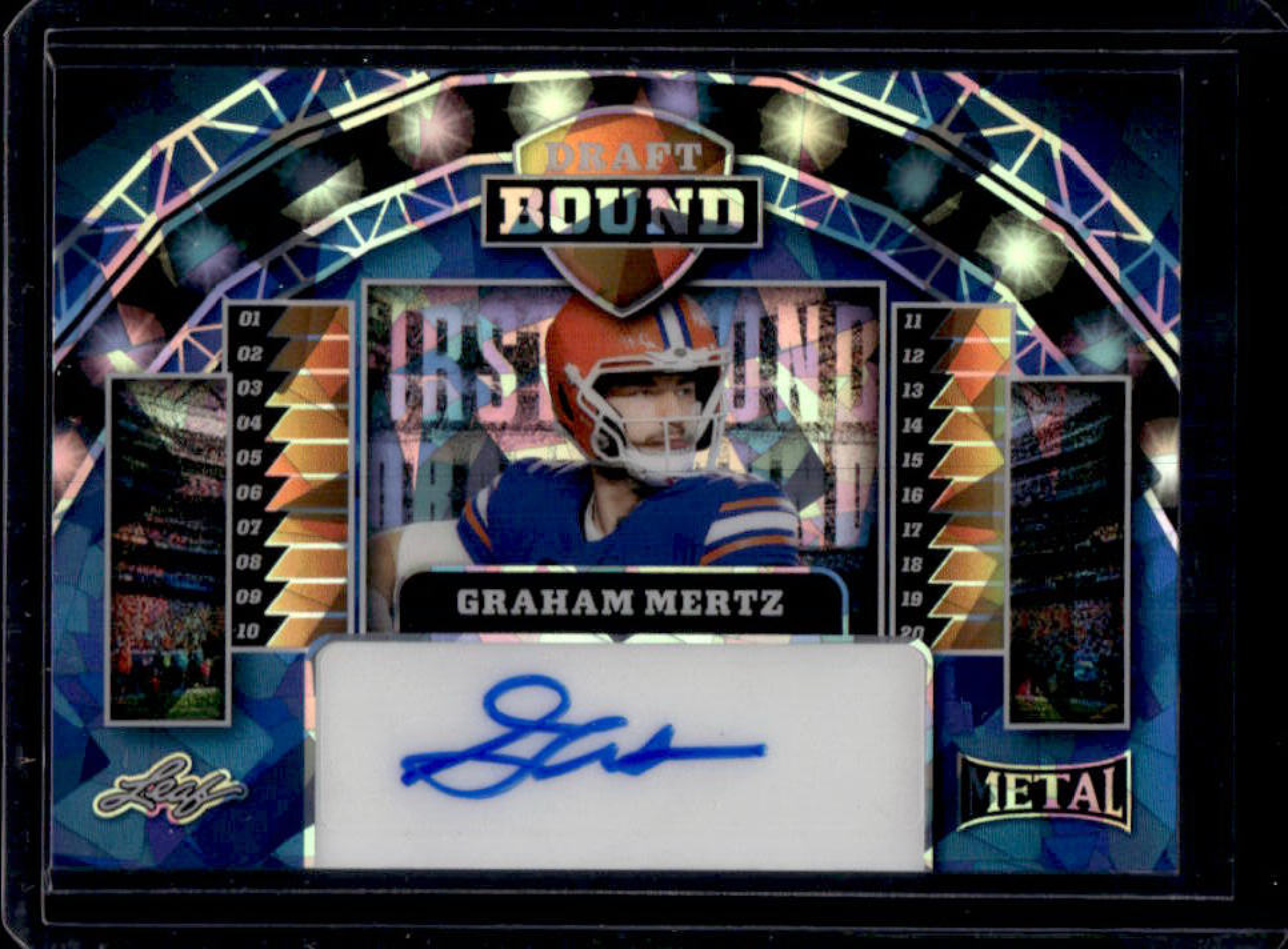 Graham Mertz 2025 Leaf Metal #DB-GM1 Draft Bound - Crystals Blue /8 ...