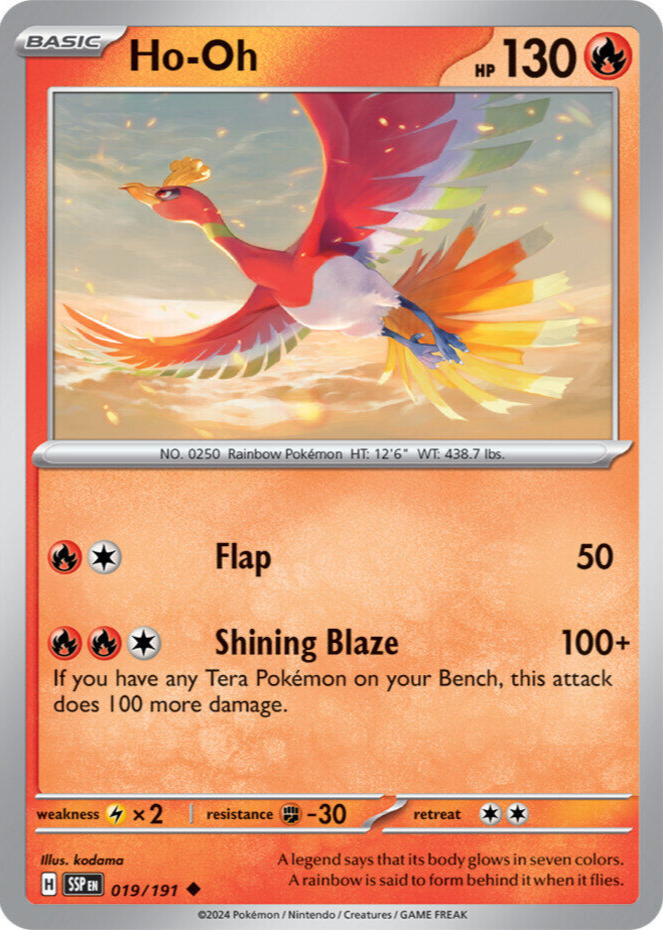 Ho-Oh 2024 Scarlet & Violet: Surging Sparks #019/191 Base Price Guide ...