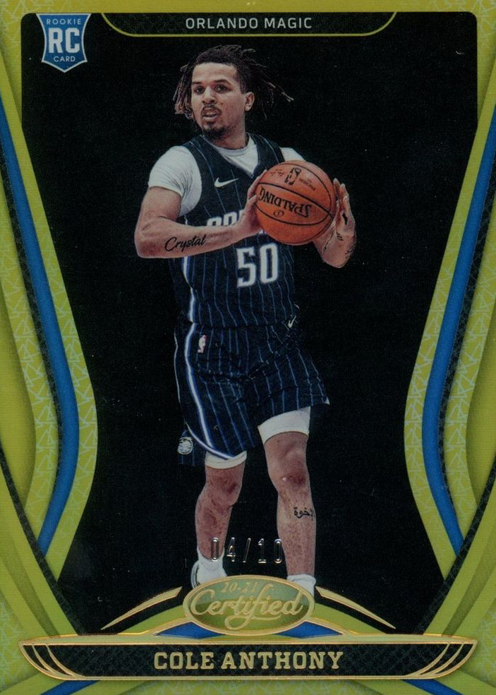 Cole Anthony 2020 Certified #186 Mirror Gold /10 Price Guide - Sports ...