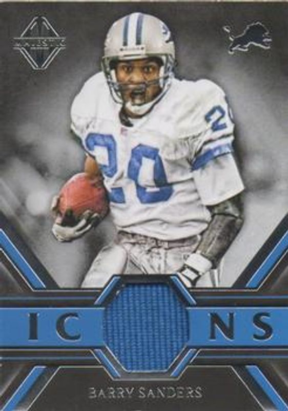 Barry Sanders 2019 Majestic #IM-BS Icons Materials /49 Price Guide ...