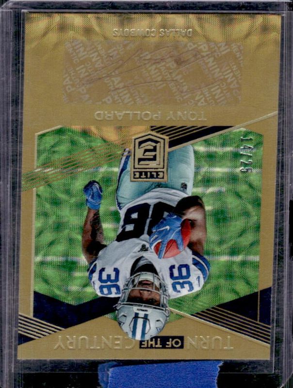 Tony Pollard 2019 Elite #TC-TP Turn of the Century Autographs Gold Ink ...