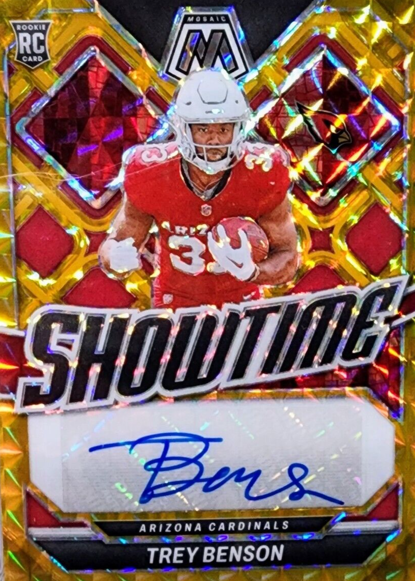 Trey Benson 2024 Mosaic #SS-TBN Showtime Signatures - Gold /10 Price ...