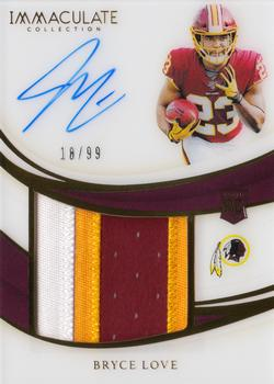 Bryce Love 2019 Immaculate #PP-BL Premium Patch Rookie Autographs /99 ...