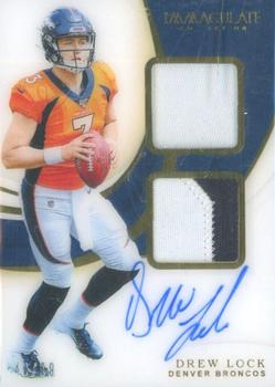 Drew Lock 2019 Immaculate #ISPR-DL Immaculate Signatures Patches Rookie ...