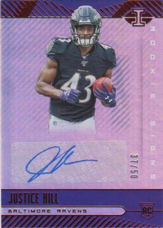 Justice Hill 2019 Illusions #RS-JUH Rookie Signs - Red /50 Price Guide ...