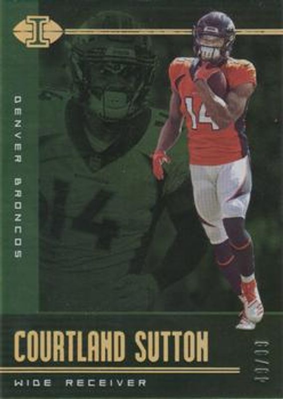 Courtland Sutton 2019 Illusions #82 Trophy Collection Green /99 Price ...