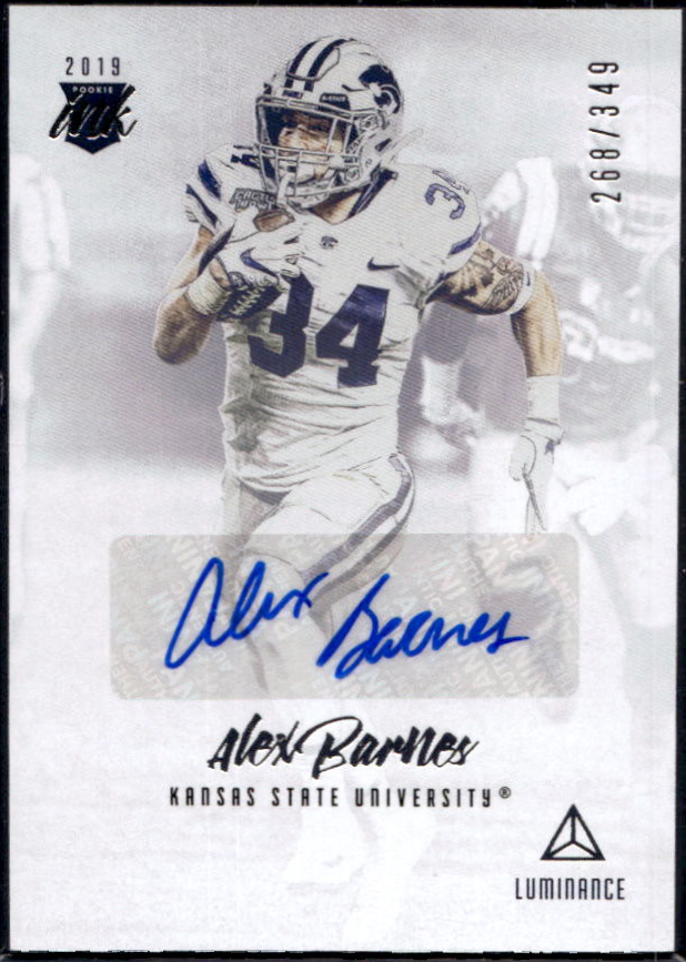 Alex Barnes 2019 Luminance #RI-AB Rookie Ink /349 Price Guide - Sports ...