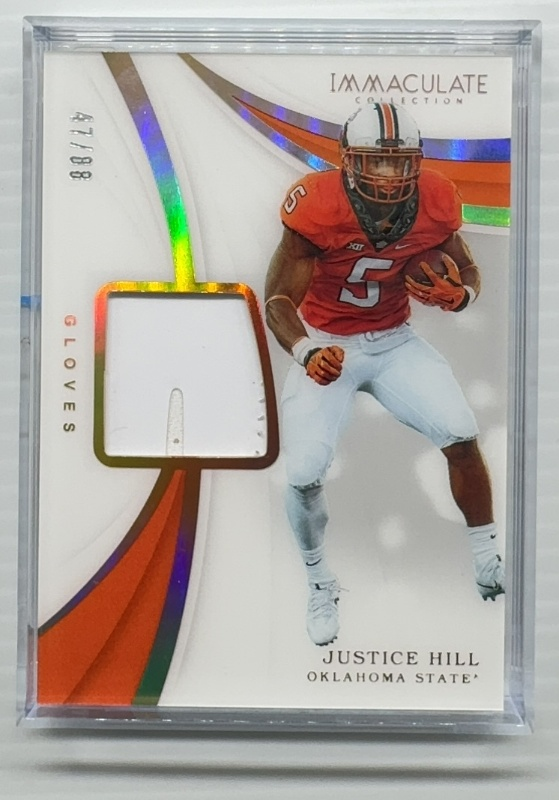 Justice Hill 2019 Immaculate Collegiate #21 Immaculate Gloves /68 Price ...