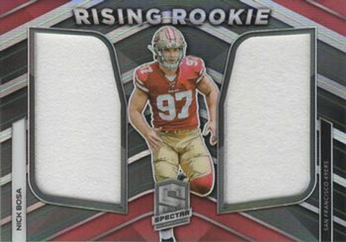 Nick Bosa 2019 Spectra #RRM-18 Rising Rookie Materials /99 Price Guide ...