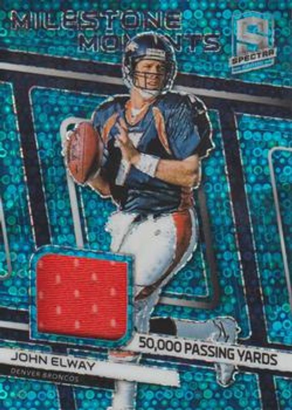 John Elway 2019 Spectra #MM-23 Milestone Moments - Neon Blue /75 Price ...
