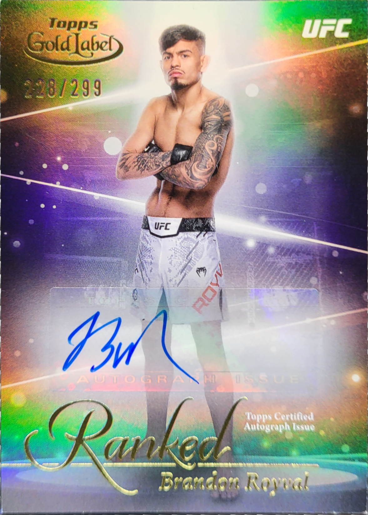 Brandon Royval 2024 Topps Gold Label UFC #RIK-BRO Ranked Ink /299 Price ...