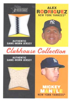 Alex Rodriguez / Mickey Mantle 2009 Topps Heritage #CCDR-RM Clubhouse ...
