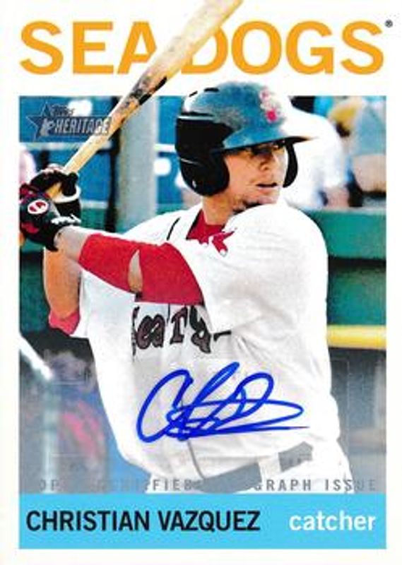 Christian Vazquez 2013 Topps Heritage Minor League #ROA-CV Real One ...